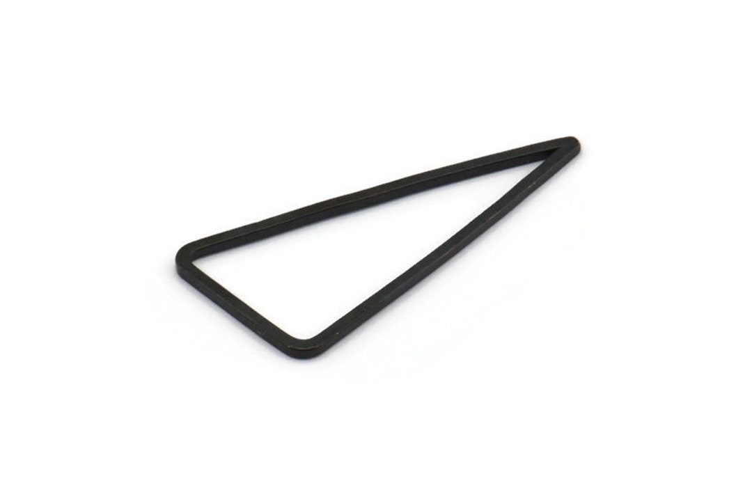 Black Triangles, 12 Black Oxidized Brass Half Triangles (30x33x15x1mm ...