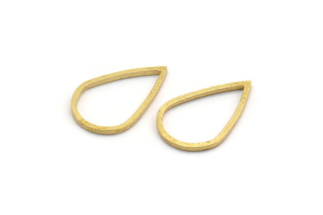 Brass Drop Connector, 50 Raw Brass Drop Connectors (17.5x11x1mm) A6252 ...