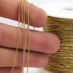 1mm Faceted Ball Chain, 50 Meters - 165 Feet (1mm) Raw Brass Faceted ...