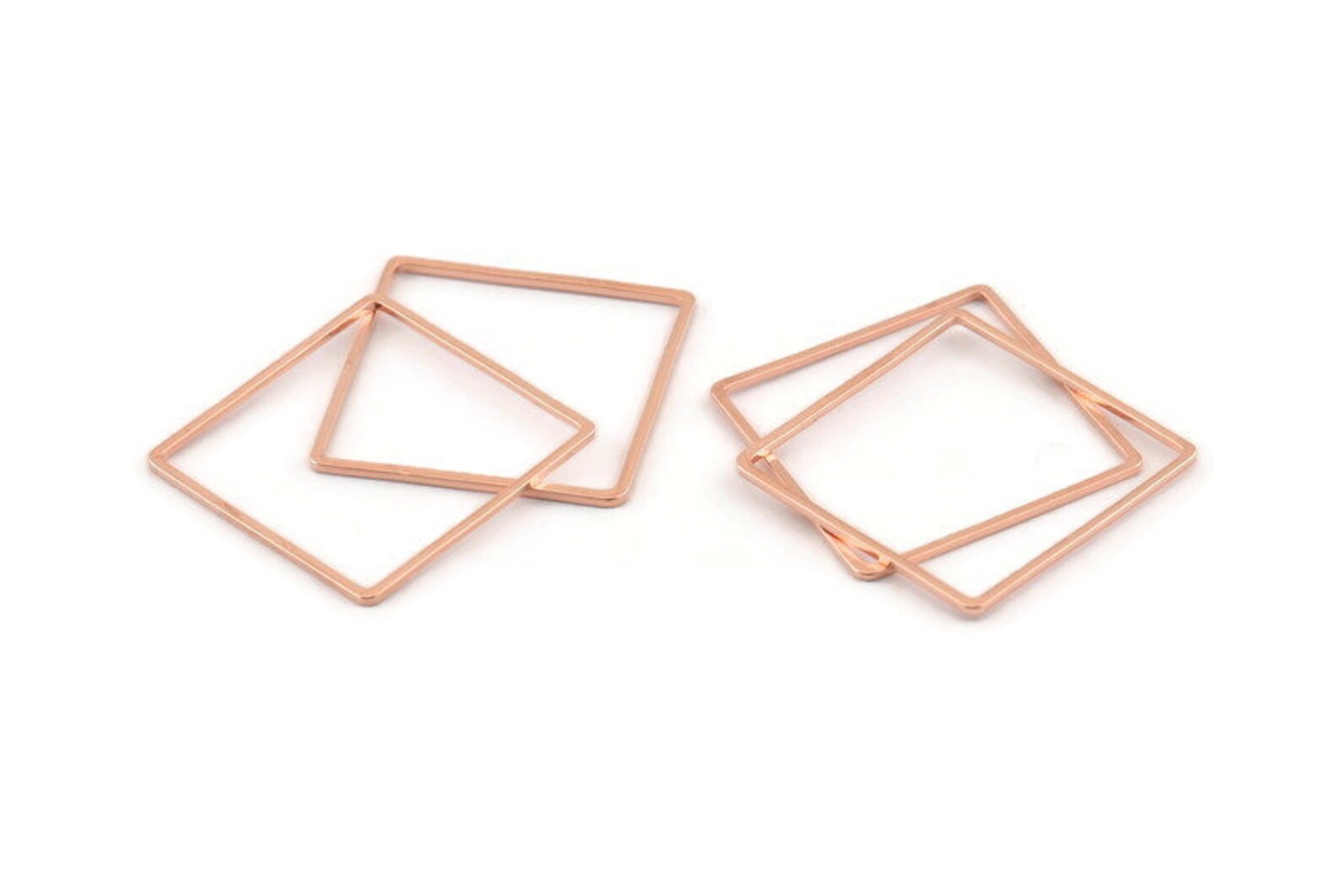 Rose Gold Square Charm 25 Rose Gold Tone Brass Square - Etsy