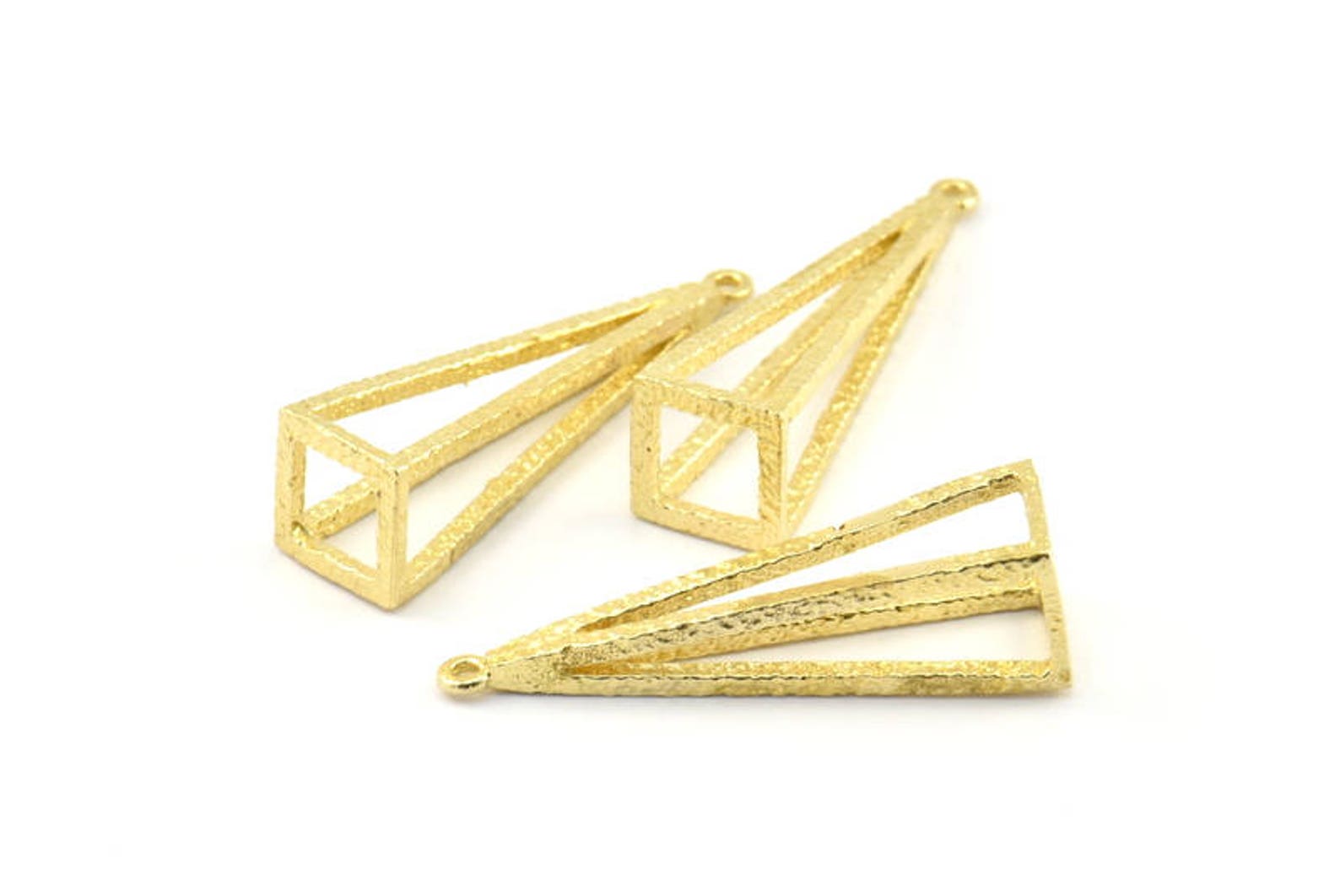 Brass Triangle Prism 3 Raw Brass Triangle Prism Pendants With - Etsy
