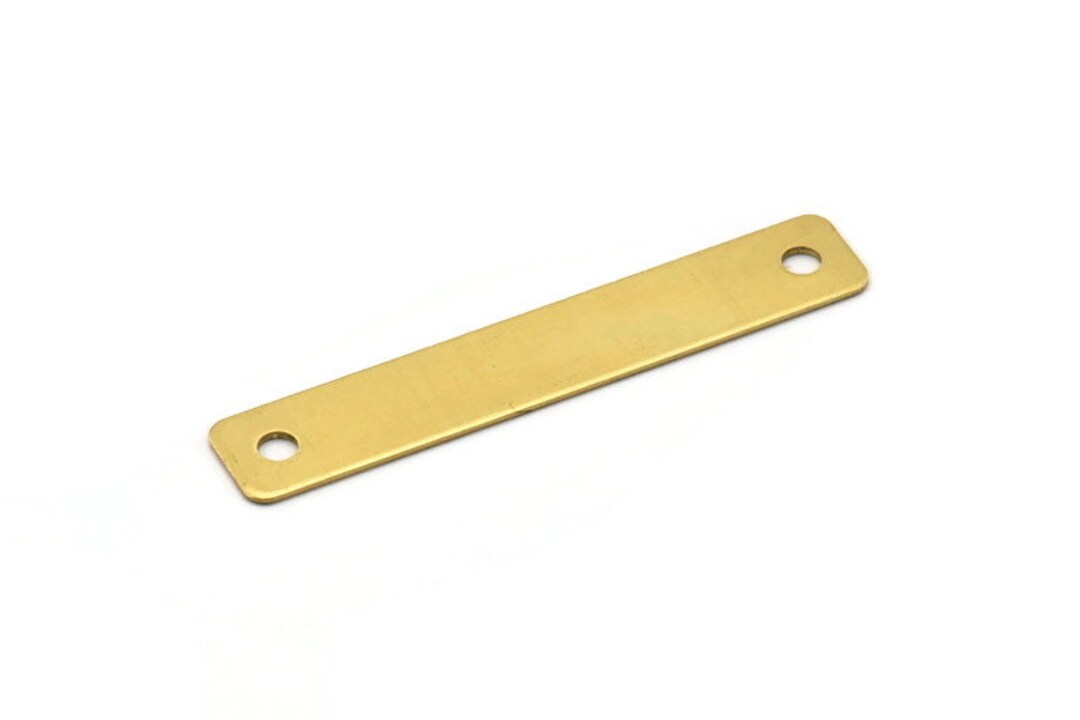 Raw Brass Connector, 10 Raw Brass Stamping Connectors (59x10mm) B0146 ...