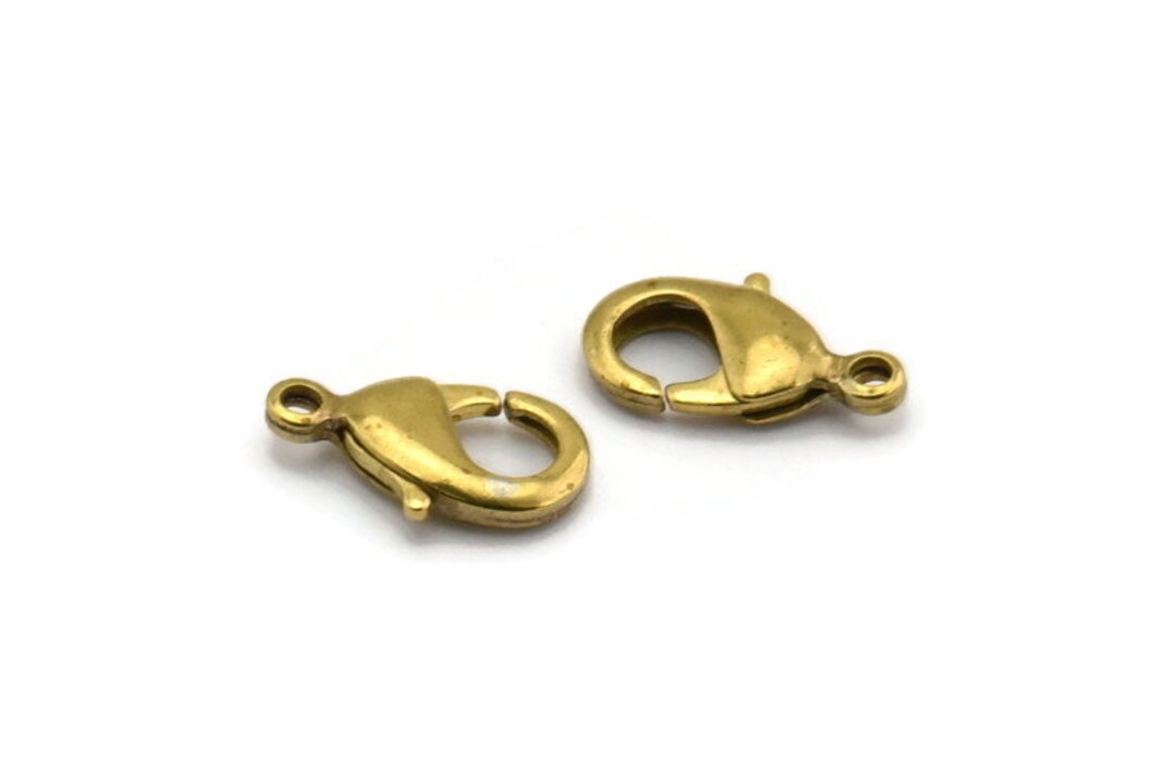 15mm Parrot Clasp, 100 Raw Brass Lobster Claw Clasps (15x8mm) Bh505 ...