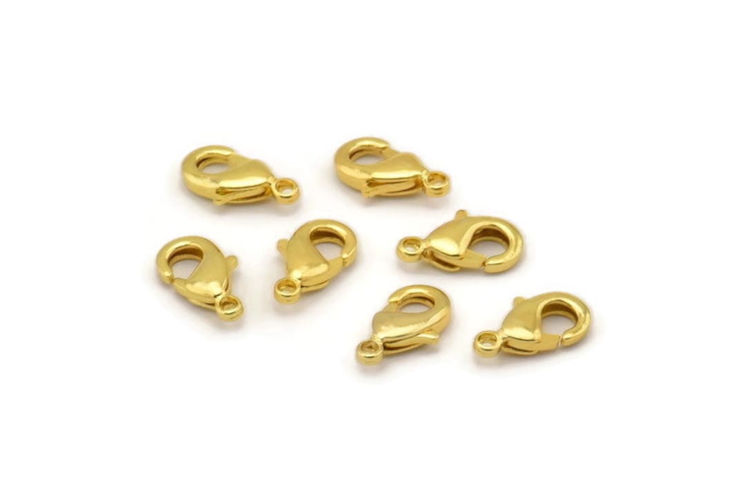 Gold Parrot Clasp, 24 Gold Tone Brass Lobster Claw Clasps (10x5mm ...