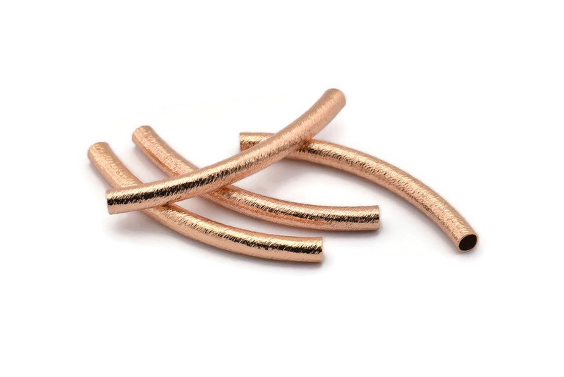 Textured Curved Tubes 8 Rose Gold Plated Brass Textured - Etsy