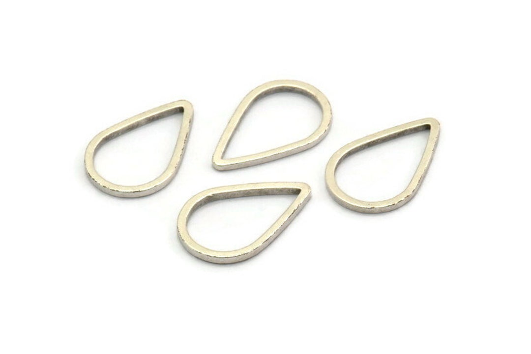 Silver Drop Connector, 24 Antique Silver Plated Brass Drop Connectors ...