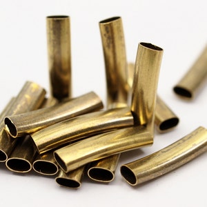 Brass Oval Tube 24 Oval Raw Brass Tubes 29x7.3x4.5mm Sq32 | Etsy