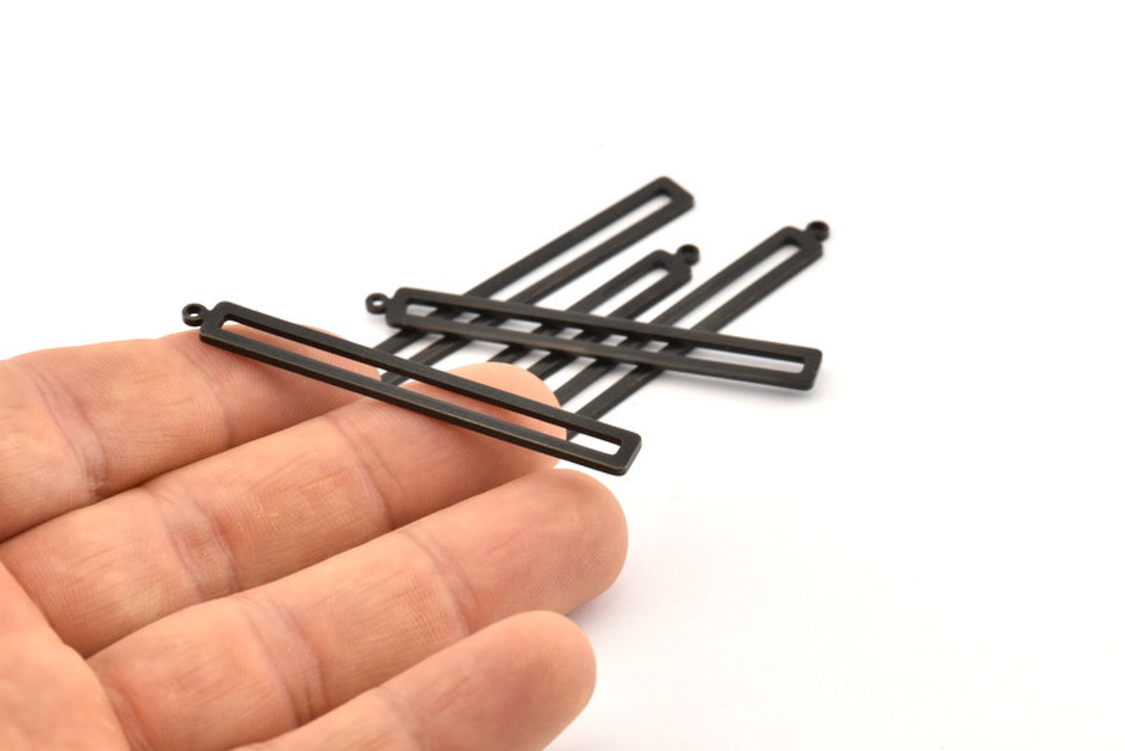 Black Stick Charm 6 Oxidized Black Brass Stick Charms With 1 - Etsy