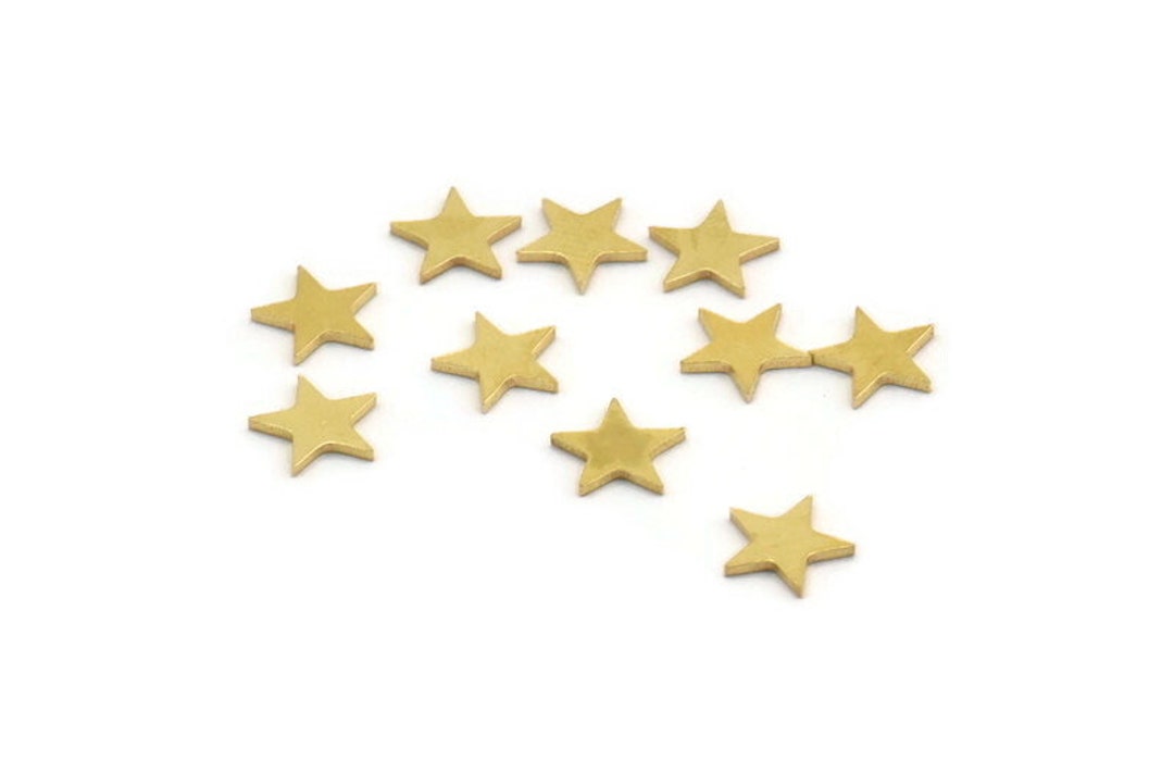 Brass Star Blank, 100 Raw Brass Tiny Star Shaped Blanks, Stamping Brass ...