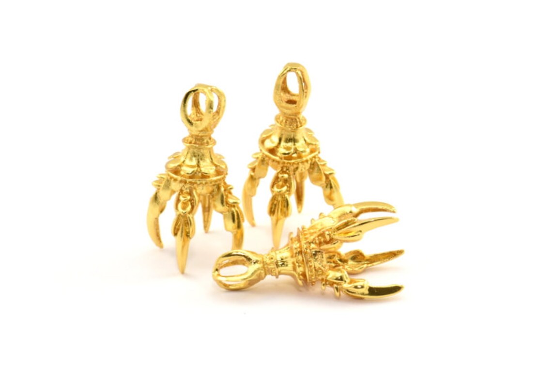 Gold Dragon Claw 1 Gold Plated Brass Dragon Claw Charms | Etsy