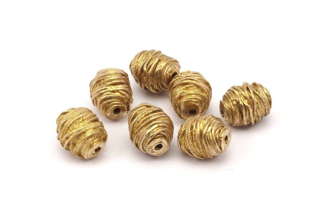 Brass Spool Beads, 4 Raw Brass Spool Shaped Beads 11x9mm N0227 - Etsy