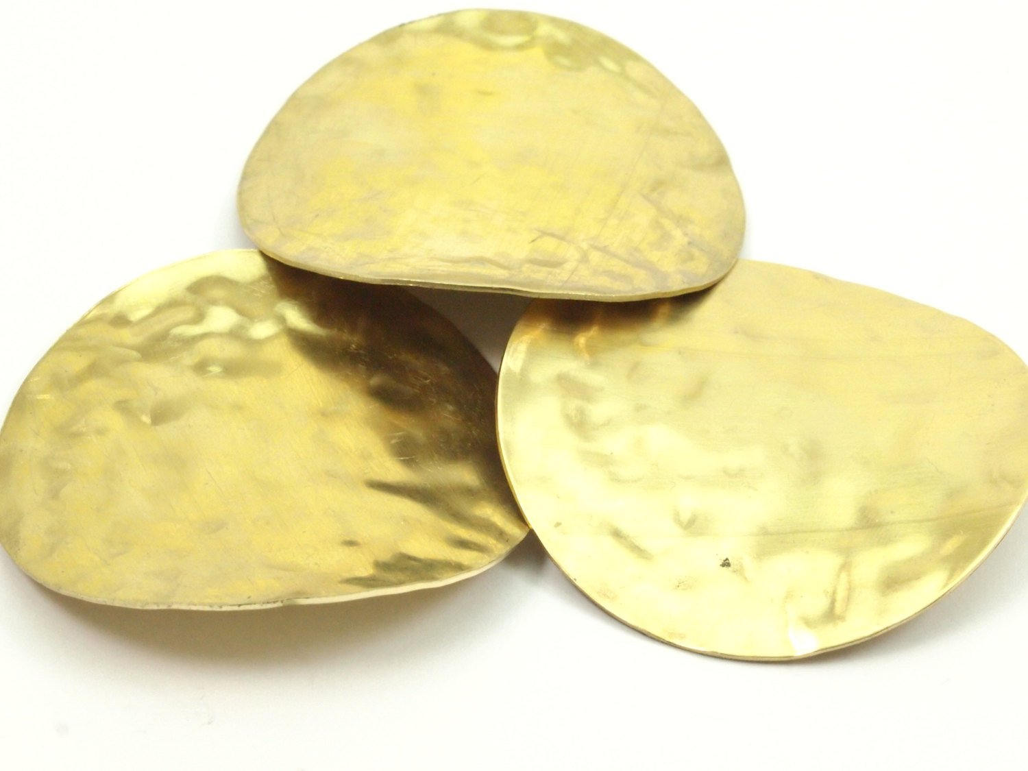 Brass Hammered Discs 8 Raw Brass Hammered Wavy Discs Without | Etsy