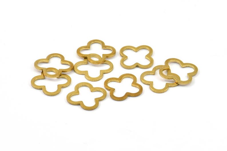 Brass Geometric Connectors 24 Raw Brass Plus Shaped | Etsy