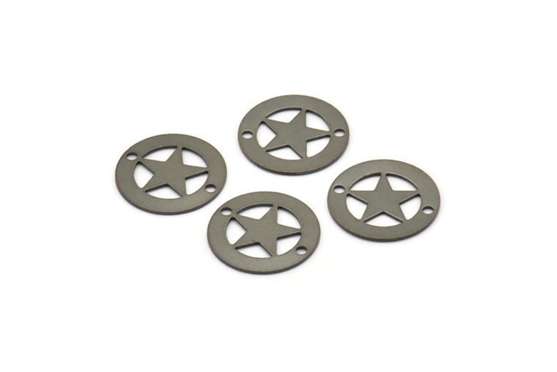 Vintage Star Connector 15 Antique Brass Round Star Connectors - Etsy