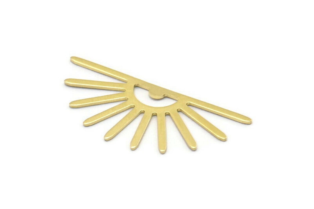 Brass Sun Blank, 10 Raw Brass Sun Blanks, Findings (32x14x0.60mm ...