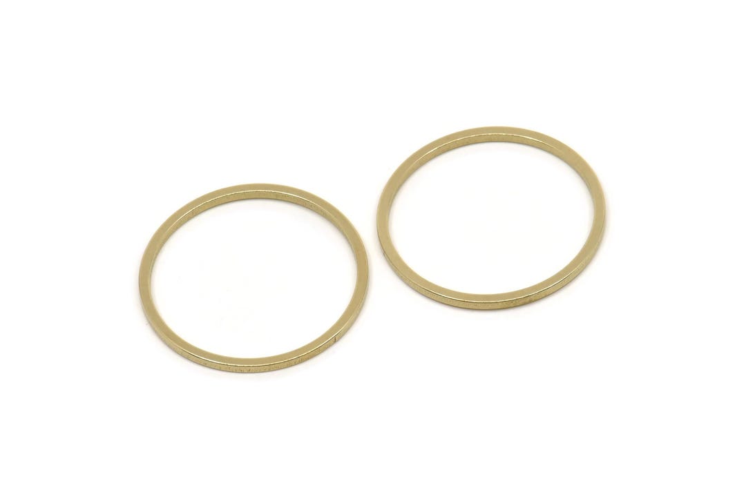30mm Circle Connectors, Raw Brass Circle Connectors (30x1.5x1.5mm) E010 ...
