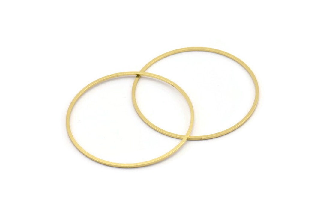 35.5mm Circle Connectors - 24 Raw Brass Circle Connectors (35.5x0.80mm ...