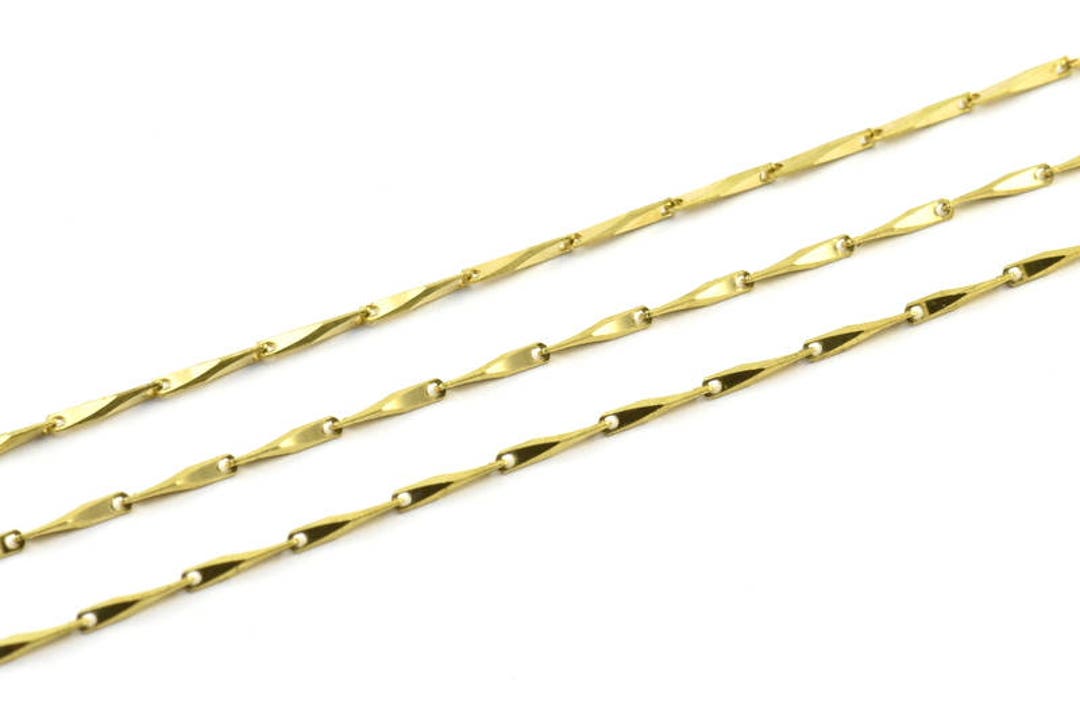 Brass Link Chain, 5M Raw Brass Bar Chain, Stick Chain, Link Chain (8 ...