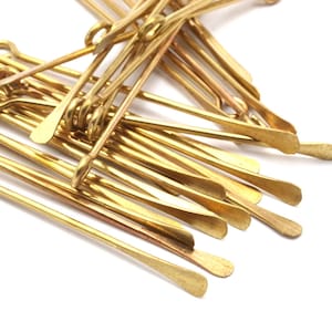 Paddle Eye Pins, 12 Raw Brass Paddle Eye Pins Customized Size (20-25-30 ...