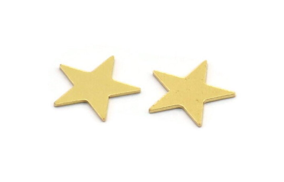 Brass Star Blank, 50 Raw Brass Star Shaped Blanks, Stamping Brass ...