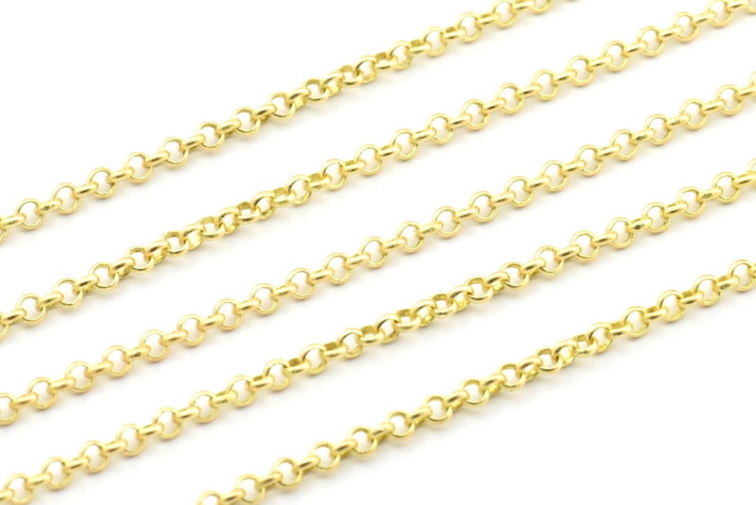 Brass Rolo Chain, 5 Meters Raw Brass Soldered Rolo Chain (3mm) MB 8-19 ...