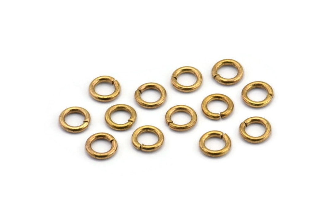 6mm Jump Ring - 100 Raw Brass Jump Ring Connectors Findings (6x1mm ...