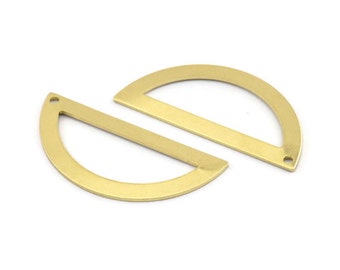 Semi Circle Half Moon states of the Moon Holes Brushed Brass 22x14mm 0 ...