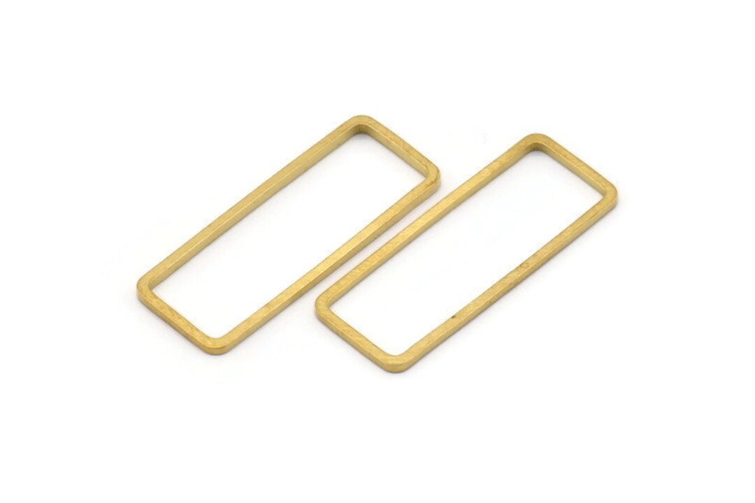 Raw Brass Rectangle, 25 Raw Brass Rectangle Connectors (11.4x30.2x1mm ...