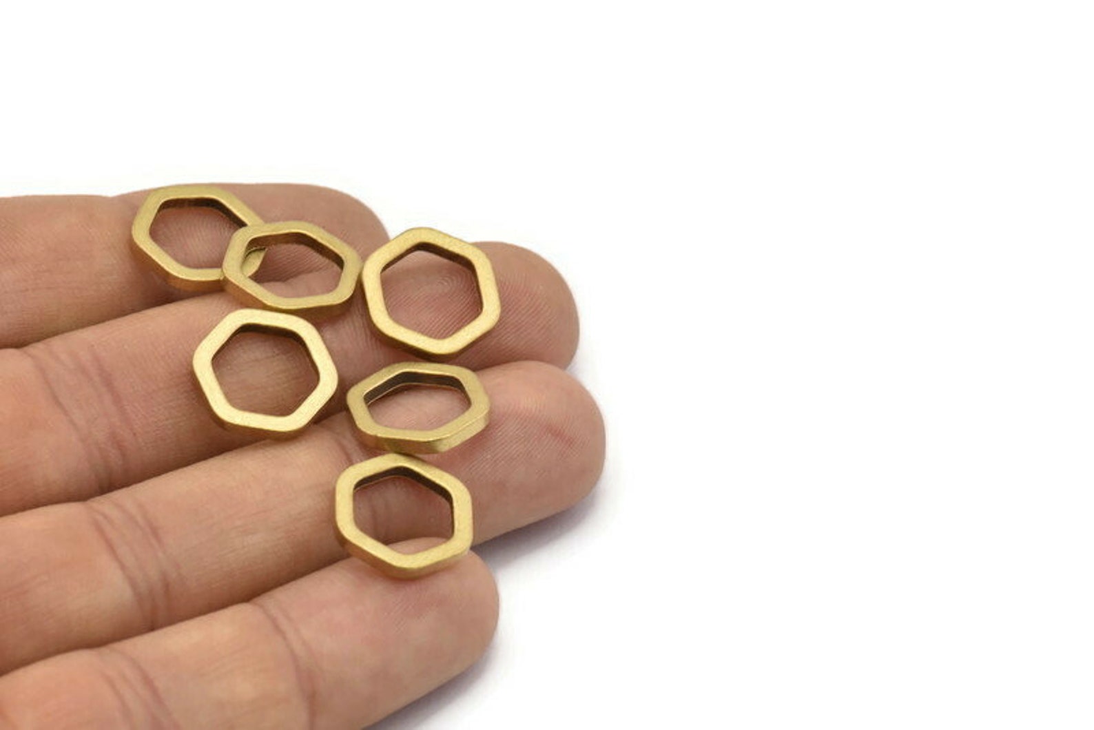 Brass Hexagon Ring 12 Raw Brass Hexagon Connector Rings - Etsy