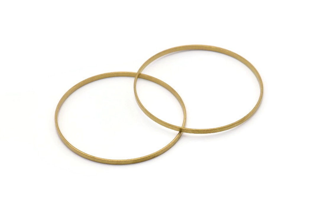 45mm Circle Connectors - 12 Raw Brass Circle Connectors (45x0.75x1.8mm ...