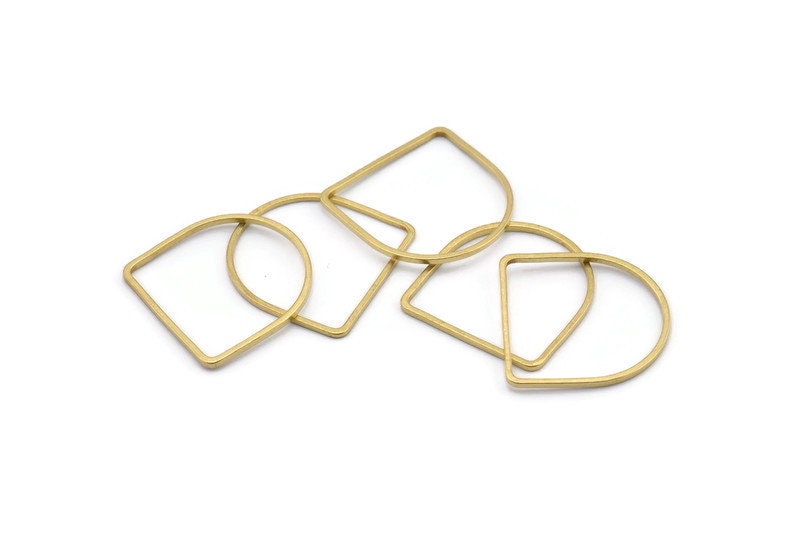 D Shape Rings 24 Raw Brass D Shape Connectors Rings | Etsy