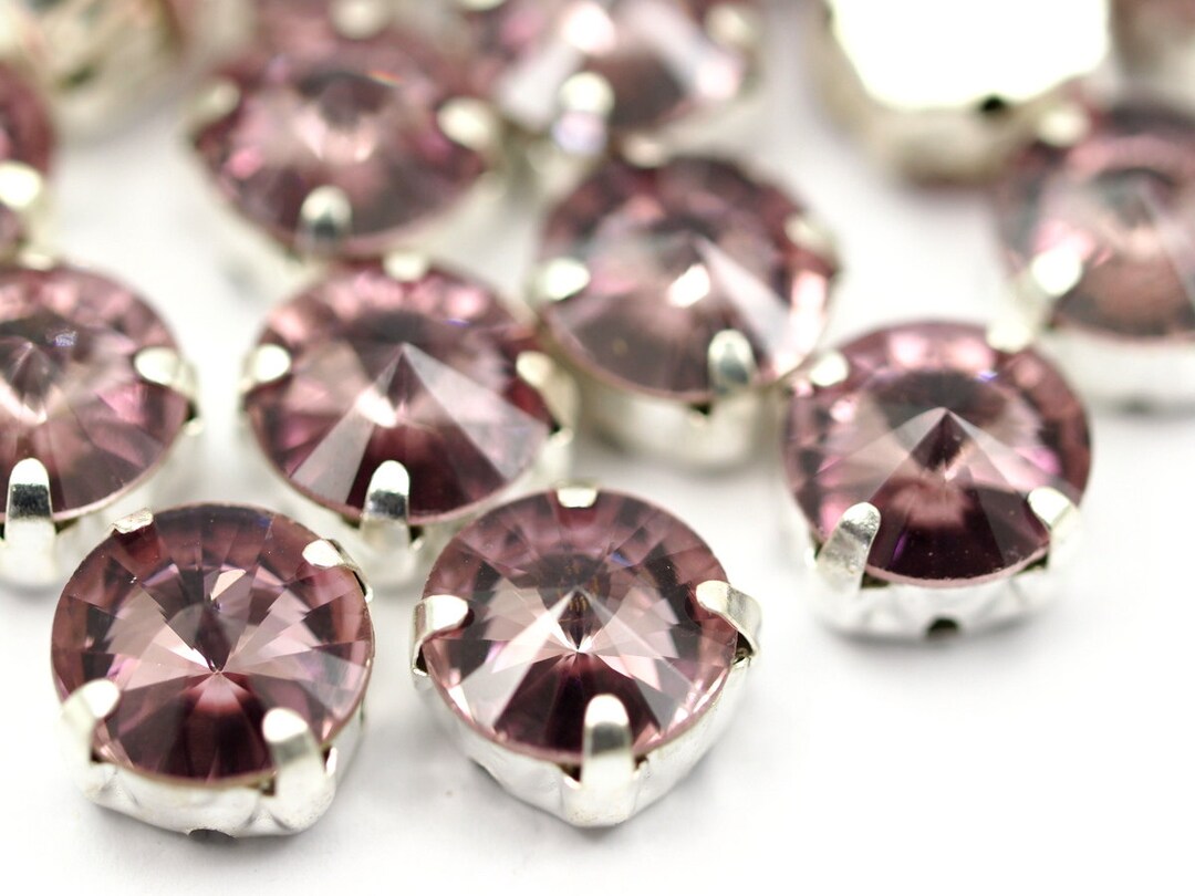 Rhinestone Prong Setting, 8 Pieces Ss47 Light Amethyst Rivoli Sew on ...