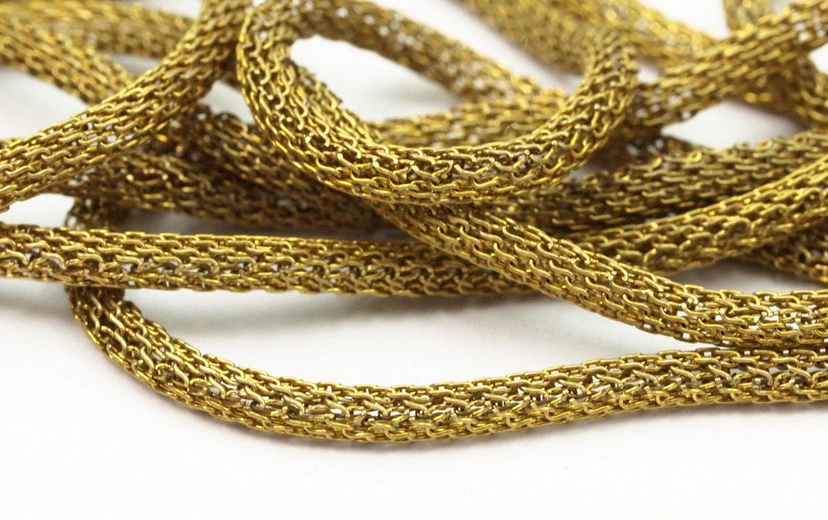 Brass Mesh Chain 10m 3mm Raw Brass Mesh Chain Ch0303 Z140 | Etsy