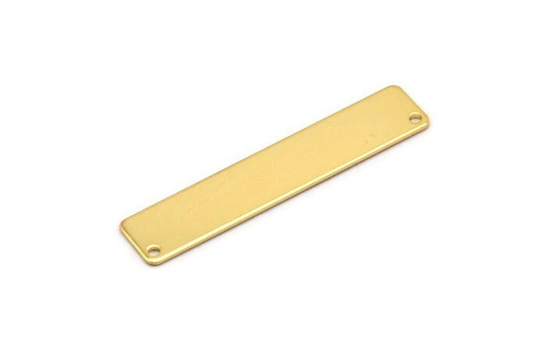 Gold Rectangle Bar, 2 Gold Plated Brass Rectangle Stamping Blanks With ...