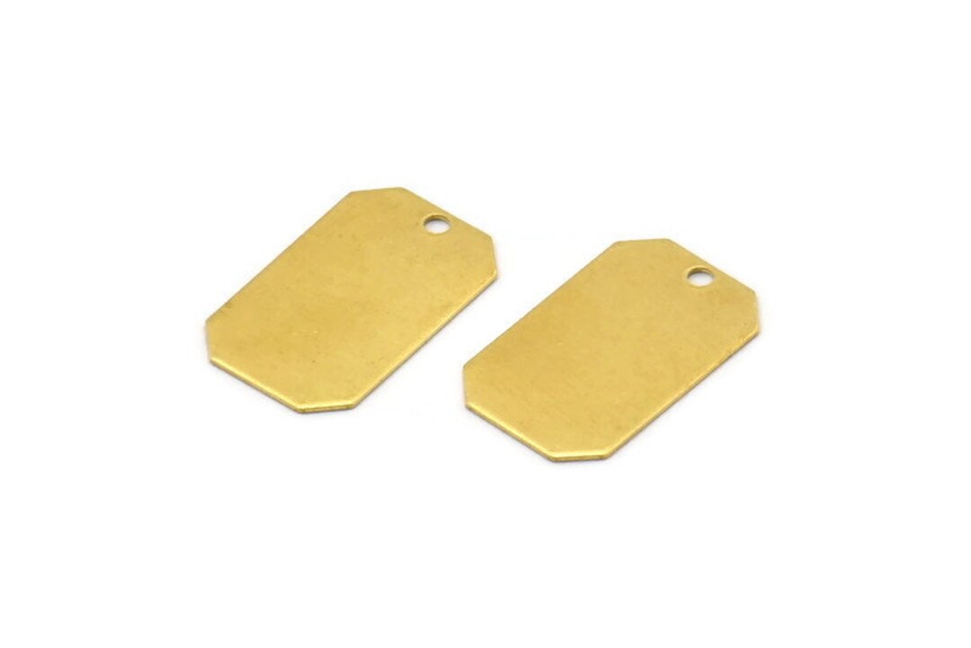 Brass Octagon Tag, 20 Raw Brass Octagon Stamping Tags,findings (16x10mm ...