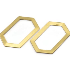 Open Hexagon Blank, 4 Raw Brass Hexagons (54x32x1mm) D0508 - Etsy