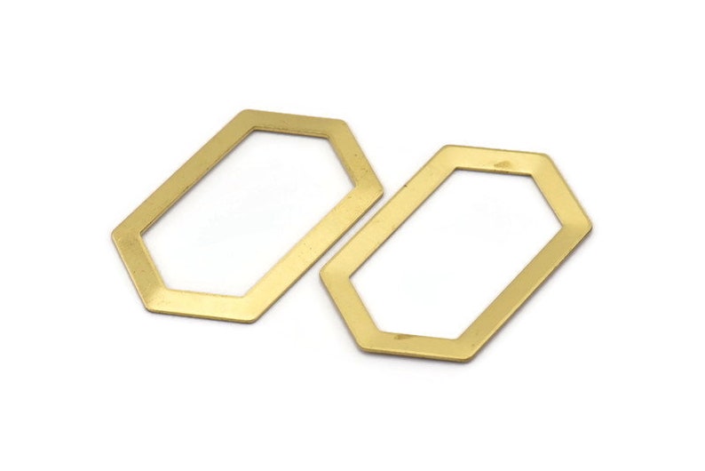 Open Hexagon Blank, 4 Raw Brass Hexagons (54x32x1mm) D0508 - Etsy
