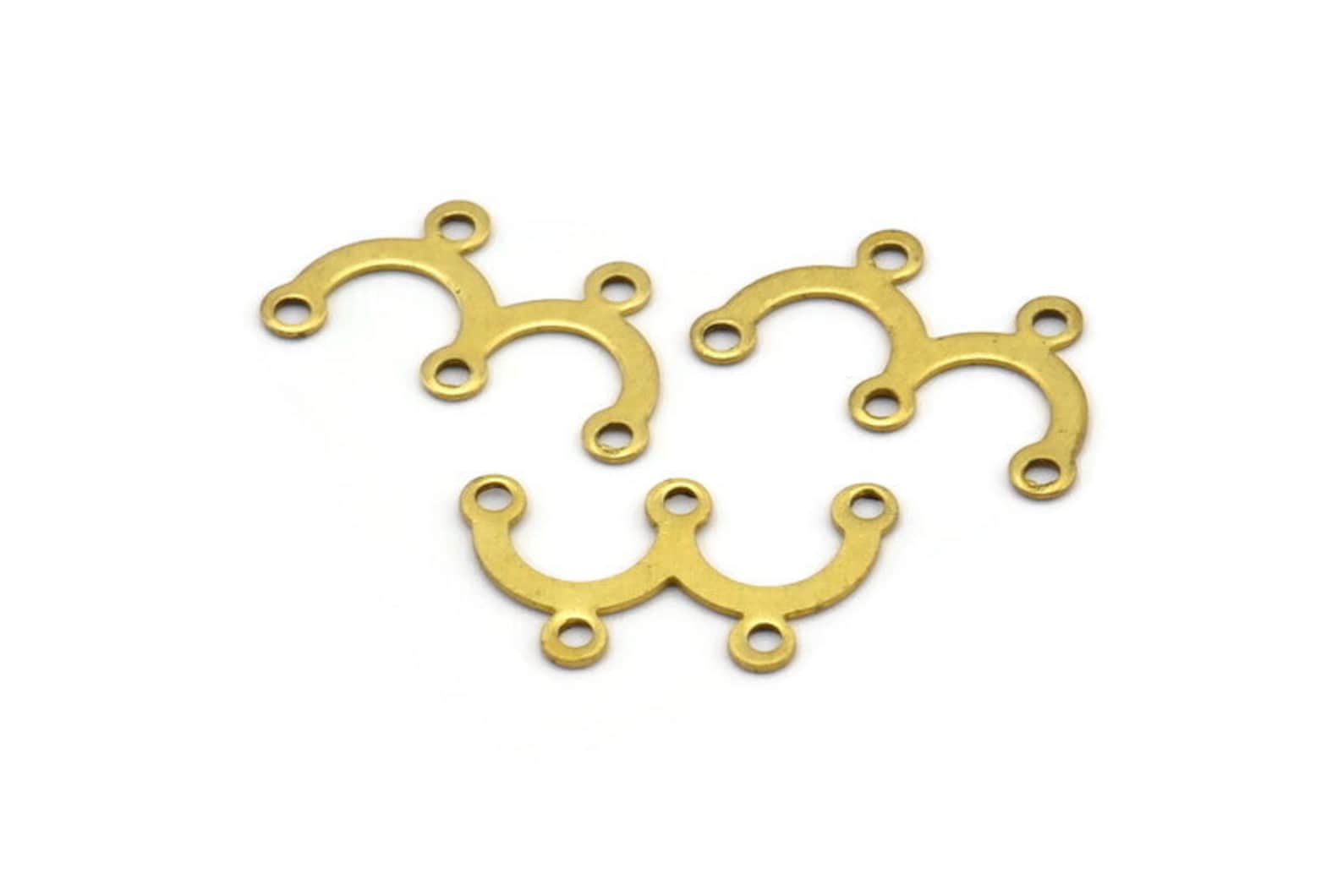 Raw Brass Connector, 25 Raw Brass Connectors, Findings (18x10mm) Brs ...