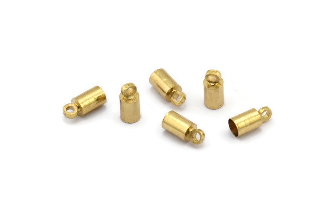 Brass Tassel End Caps, 24 Raw Brass End Cap, Cord Tips, Cord Ends ...
