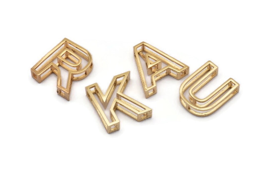 Gold Letter, Gold Plated Brass 3D Alphabet Letters, Gold Letter ...
