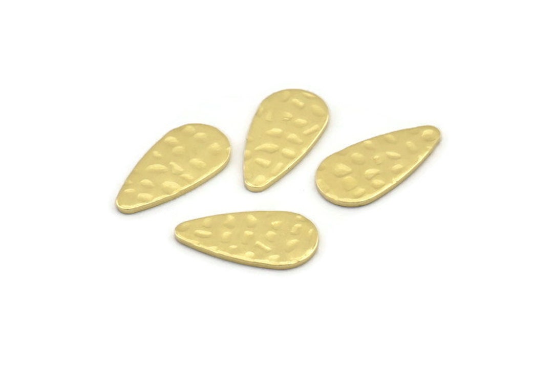 Brass Drop Blank, 50 Hammered Raw Brass Drop Blanks (15x8x0.80mm ...