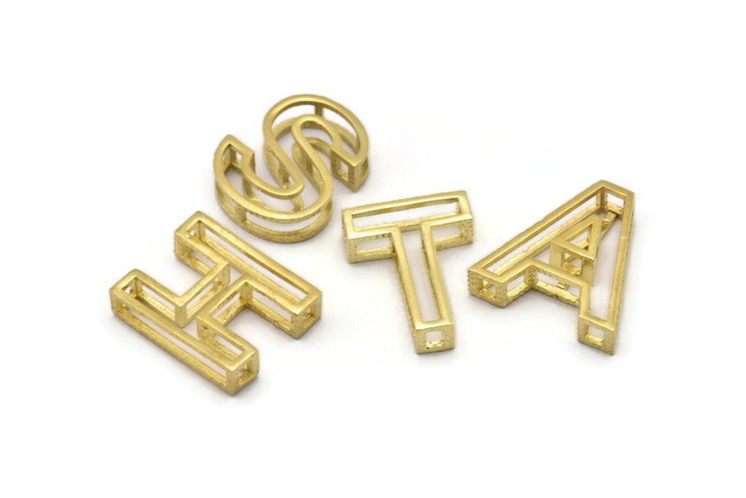 Brass Letter, Raw Brass 3D Alphabet Letters, Brass Letter Pendants ...