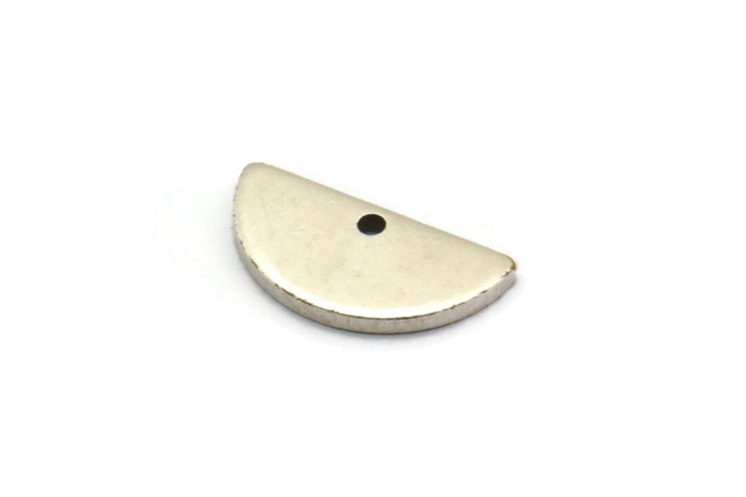 Silver Semi Circle , 12 Antique Silver Plated Brass Half Moon Charms ...