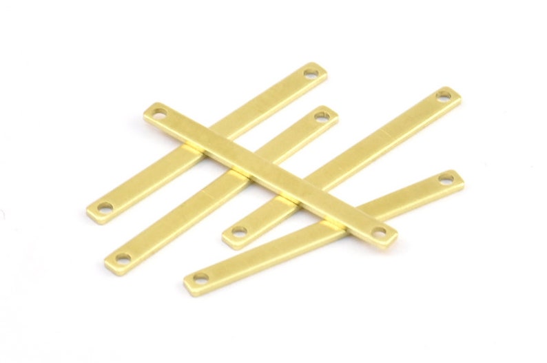 Tiny Bar Pendant 24 Raw Brass Connector Bars With 2 Holes | Etsy