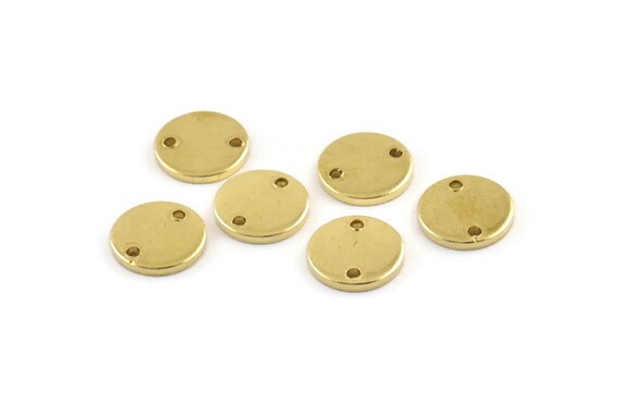 Paper, Party & Kids 12 Textured Raw Brass Cabochon Tags With 2 Holes ...