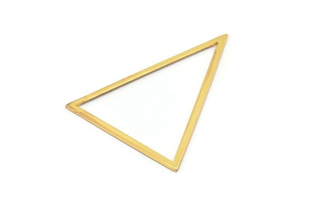 Gold Triangle Charm, 2 Gold Plated Brass Triangle Rings, Charms ...