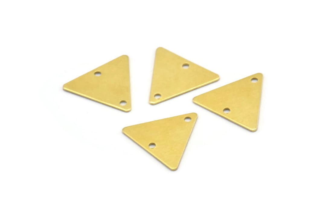 Triangle Brass Connector, 50 Raw Brass Triangle Charms With 2 Holes ...