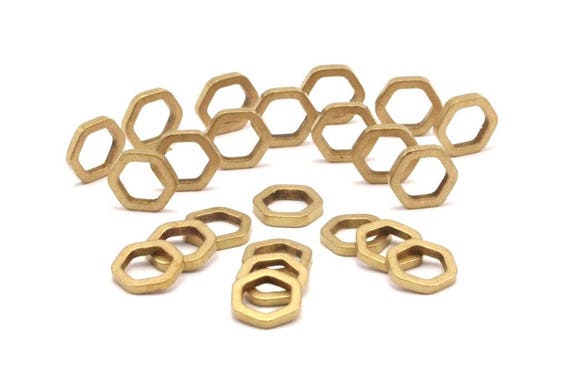 Brass Hexagon Ring 100 Raw Brass Hexagonal Rings 6x1mm D012 | Etsy