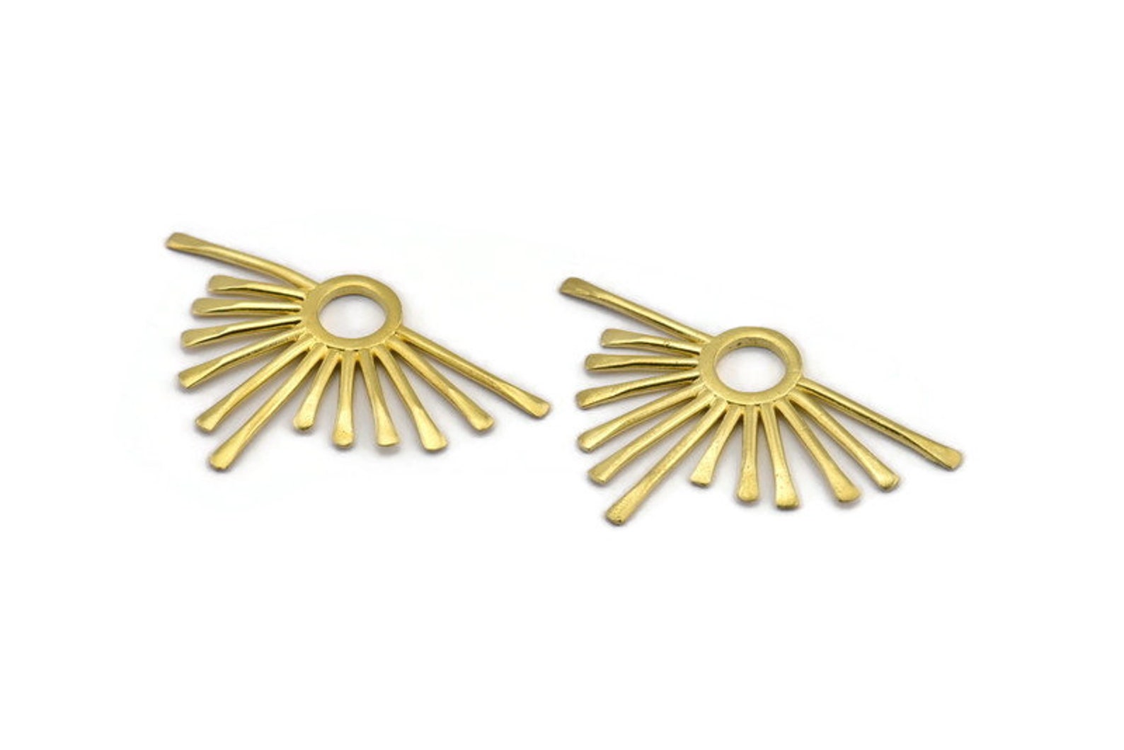 Brass Sun Pendant, 2 Raw Brass Hammered Sunny Pendants (51x31x1.8mm) BS ...