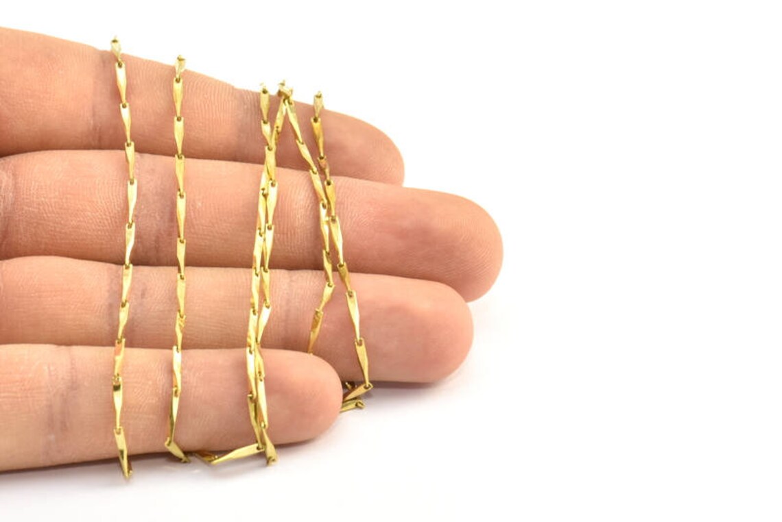 Brass Link Chain 5M Raw Brass Bar Chain Stick Chain Link - Etsy